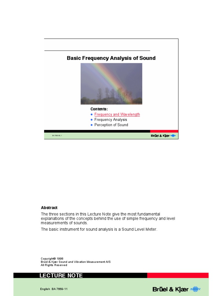 Basic Frequency Analysis of Sound | PDF | Sound | Wavelength