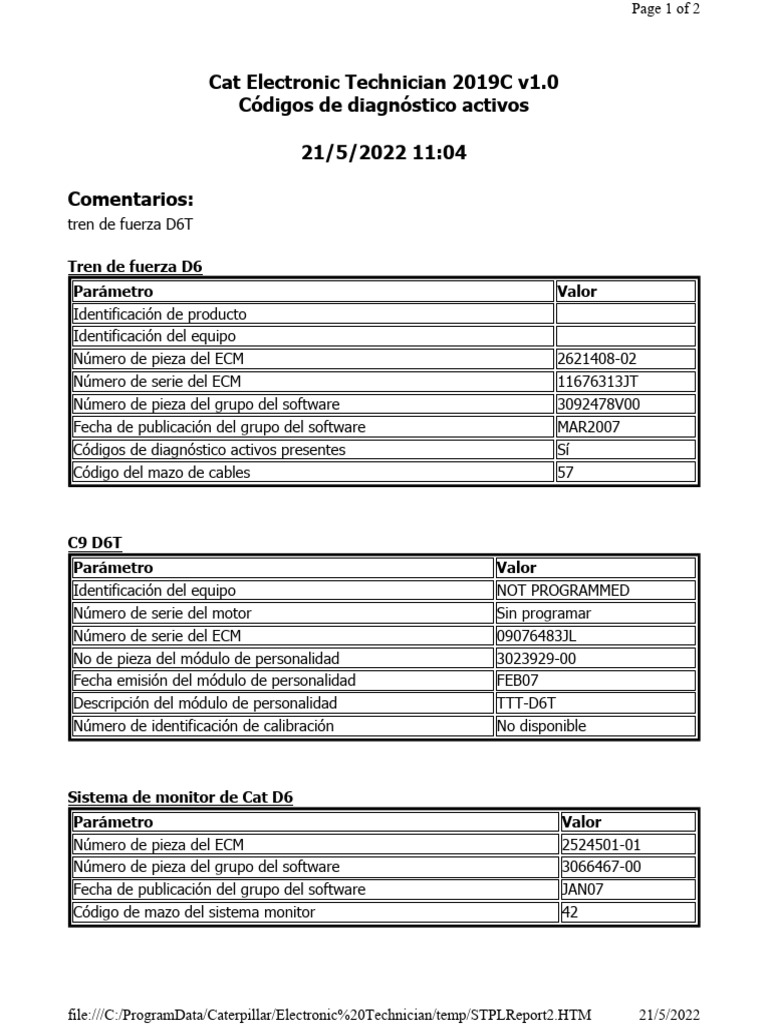 D6T Tren de Fuerza | PDF | Informática | Ingeniería Informática