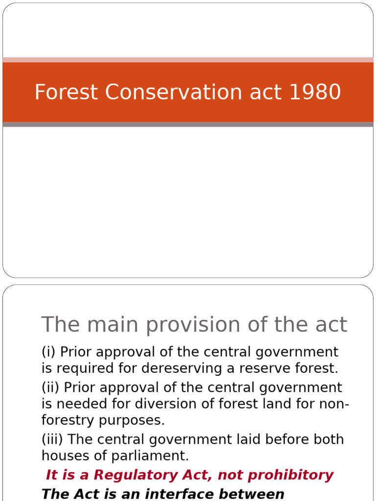 Forest Conservation Act 1980 | PDF