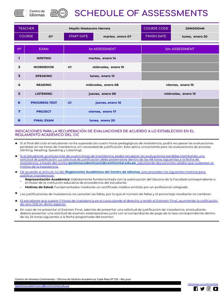 1. Dosage Planning of Class Session - Empower Superintensivo.xlsx - 1.2. SCHEDULE of ASSESSMENTS ...