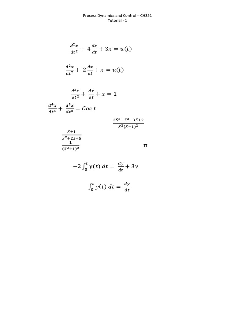 Differential Equations Tutorial Solutions | PDF
