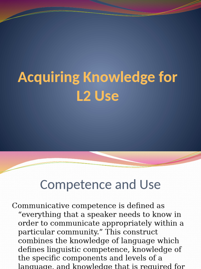 W12-Acquiring Knowledge For L2 Use | PDF | Second Language | Word