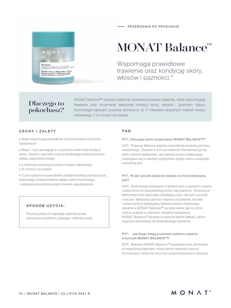 PL - MONAT Balance - Infosheet - 072221 - v1 | PDF