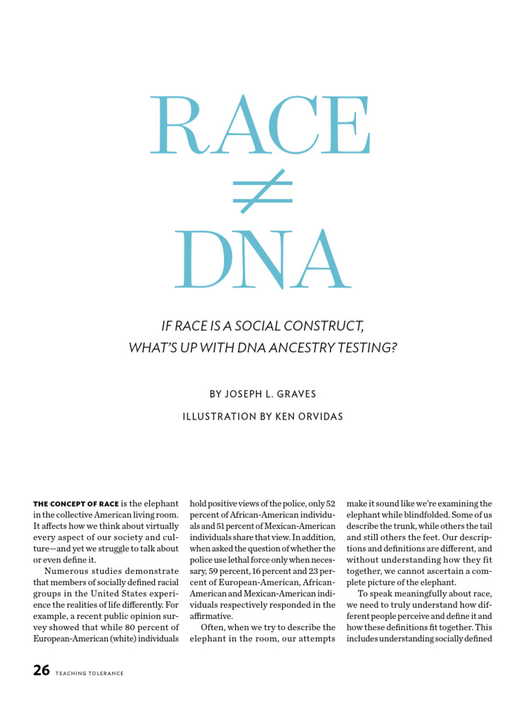Race Does Not Equal DNA - TT50 | PDF | Race (Human Categorization ...