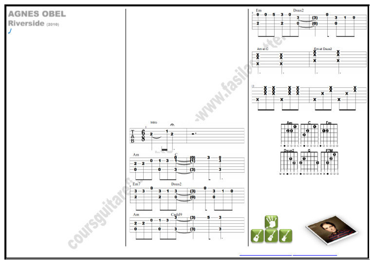 1-Agnes Obel - Riverside - Chords | PDF | Elements Of Music | Music Theory