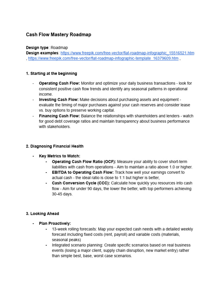 Cash Flow Mastery Roadmap-1 | PDF | Cash | Working Capital