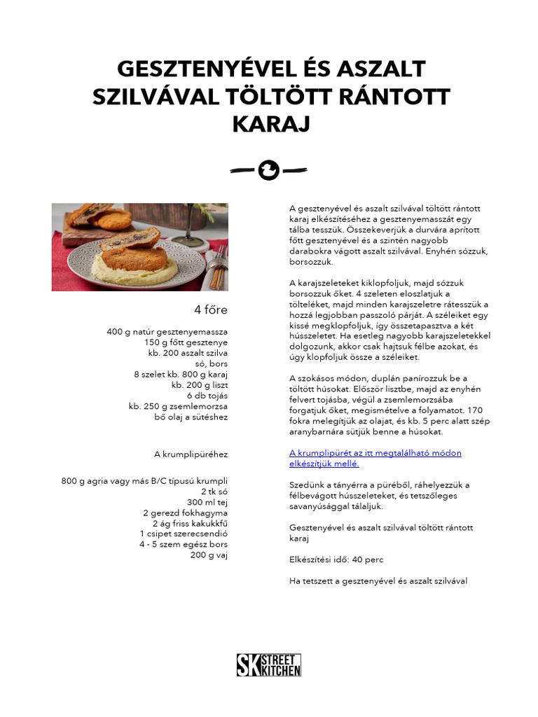 Gesztenyevel Toltott Rantott Karaj | PDF
