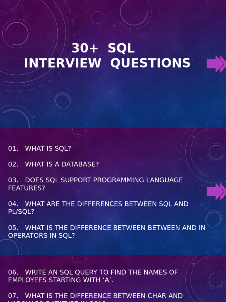 30+ SQL Interview Questions & Answers | PDF