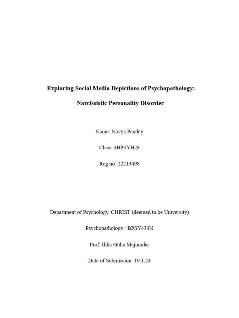 CIA1psychopathology | PDF | Narcissism | Social Stigma