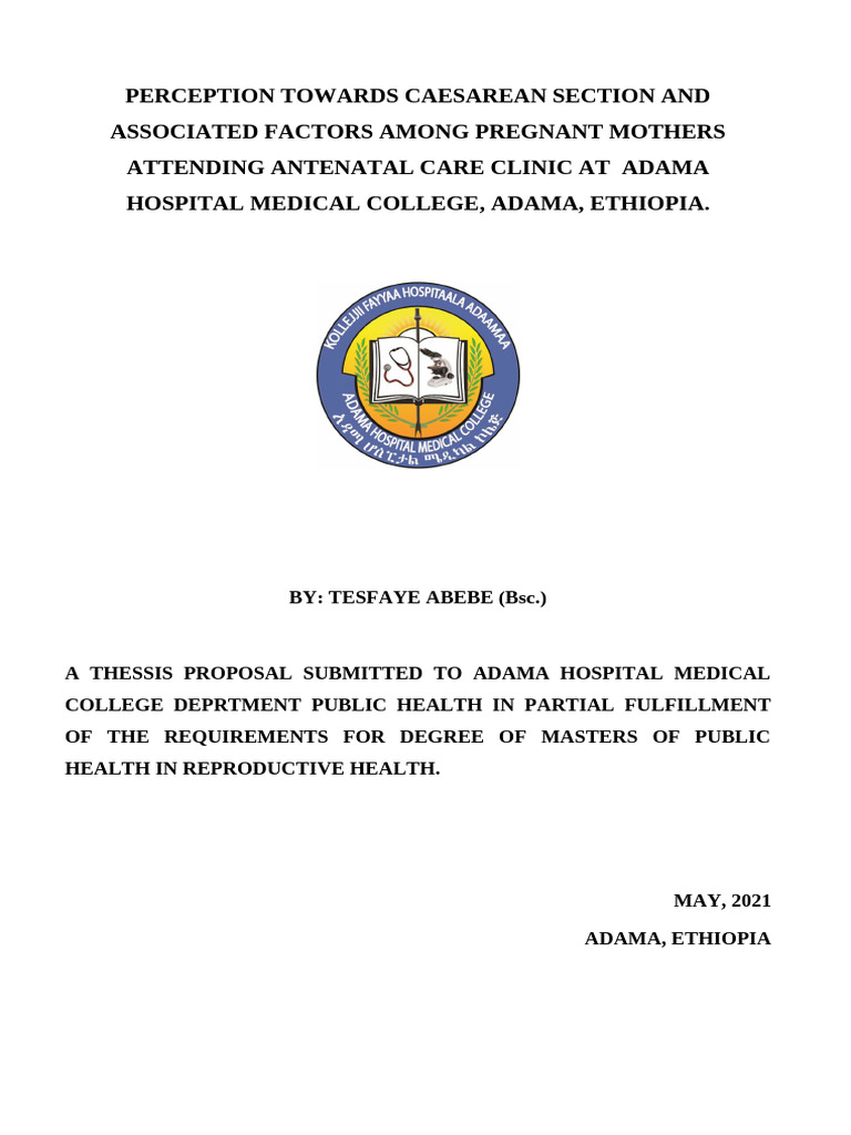 PROPOSAL Tesfaye Abebe Result22 | PDF | Childbirth | Caesarean Section