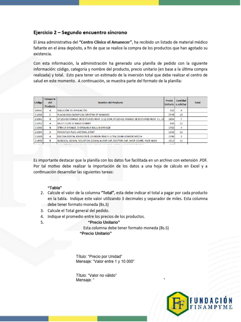 Enunciado Ejercicio Encuentro2 | PDF | Informática