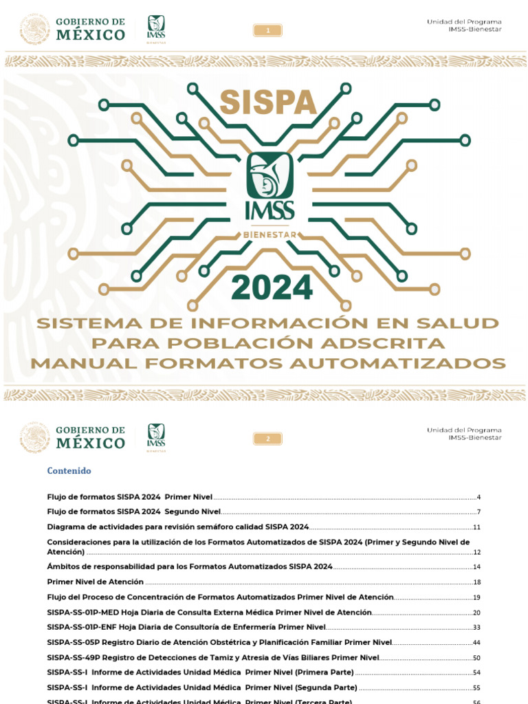 2024 01 15 Manual de Formatos Automatizados Sispa 2024 | PDF | Programas sociales | Cuidado de ...