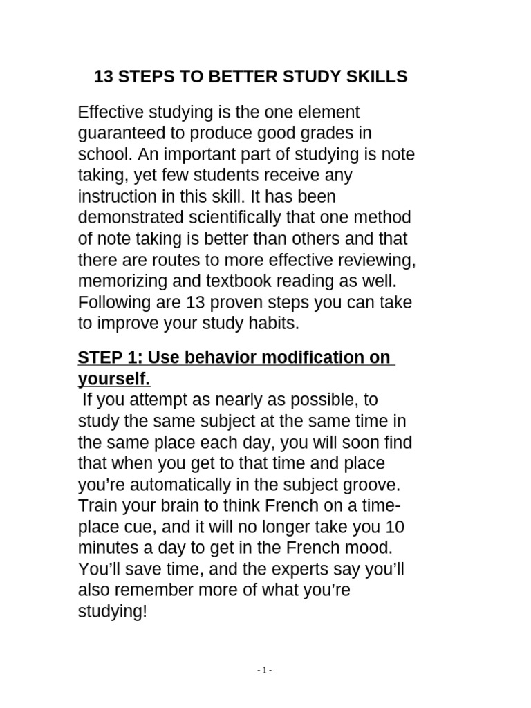 Study Skills Notes, Grade 11 | PDF | Study Skills | Cognition