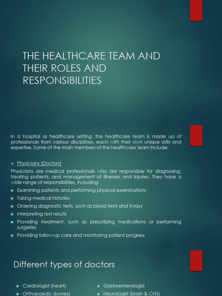 Healthcare Team Roles Explained | PDF | Emergency Department ...