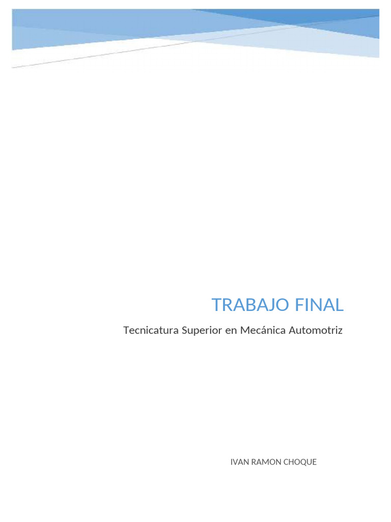 Trabajo Final Choque Ivan 1 | PDF | Engranaje | Motor de combustión interna