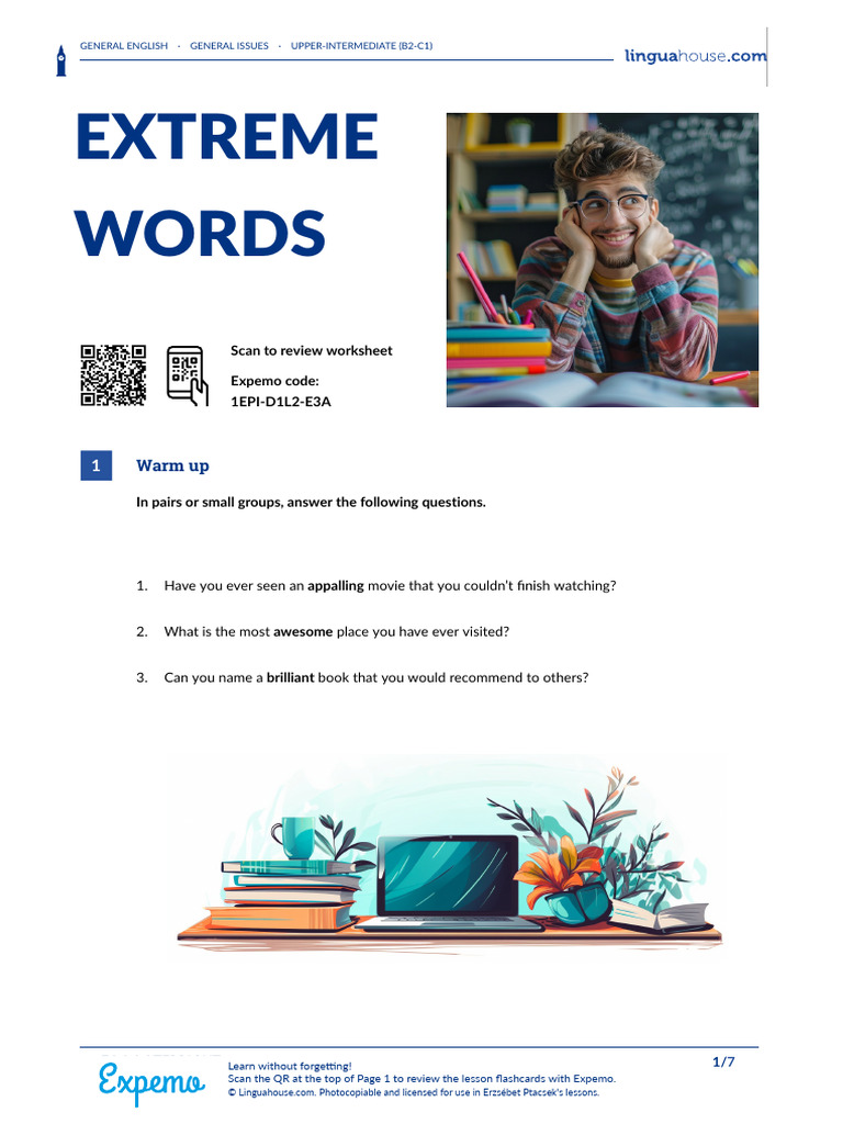 Extreme Adjectives for Upper-Intermediate English | PDF