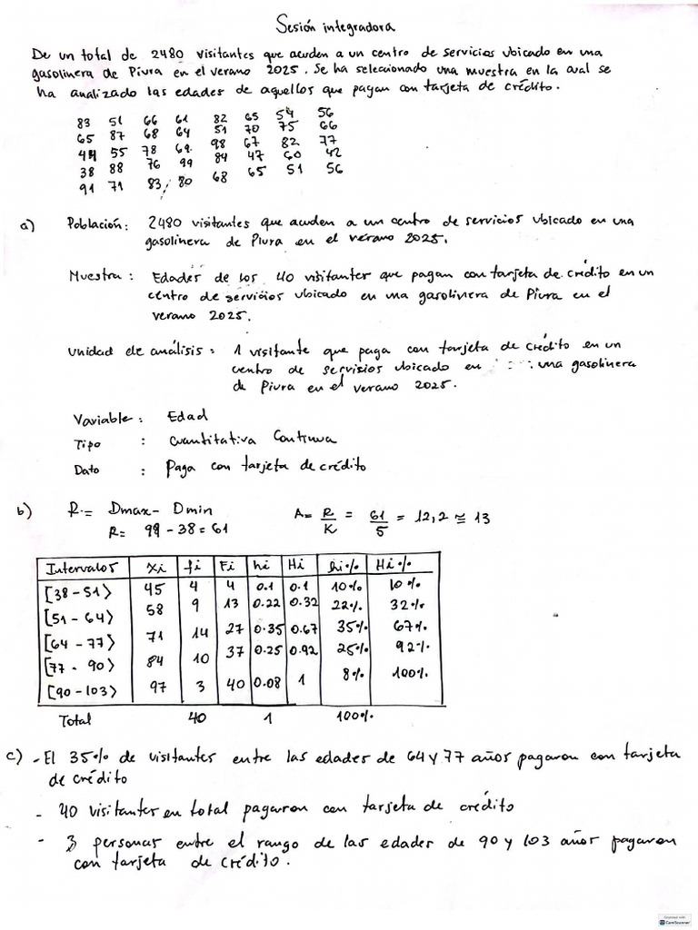 Sesión Integradora Estadística | PDF