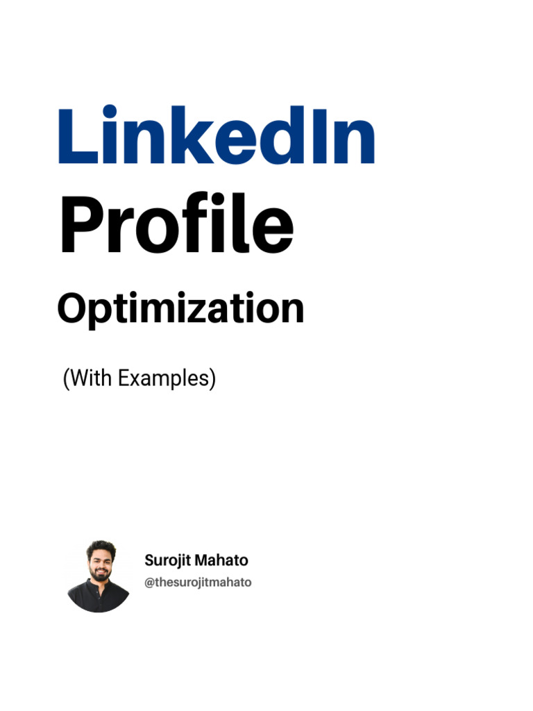 LinkedIn Profile Optimization Guide | PDF | Linked In