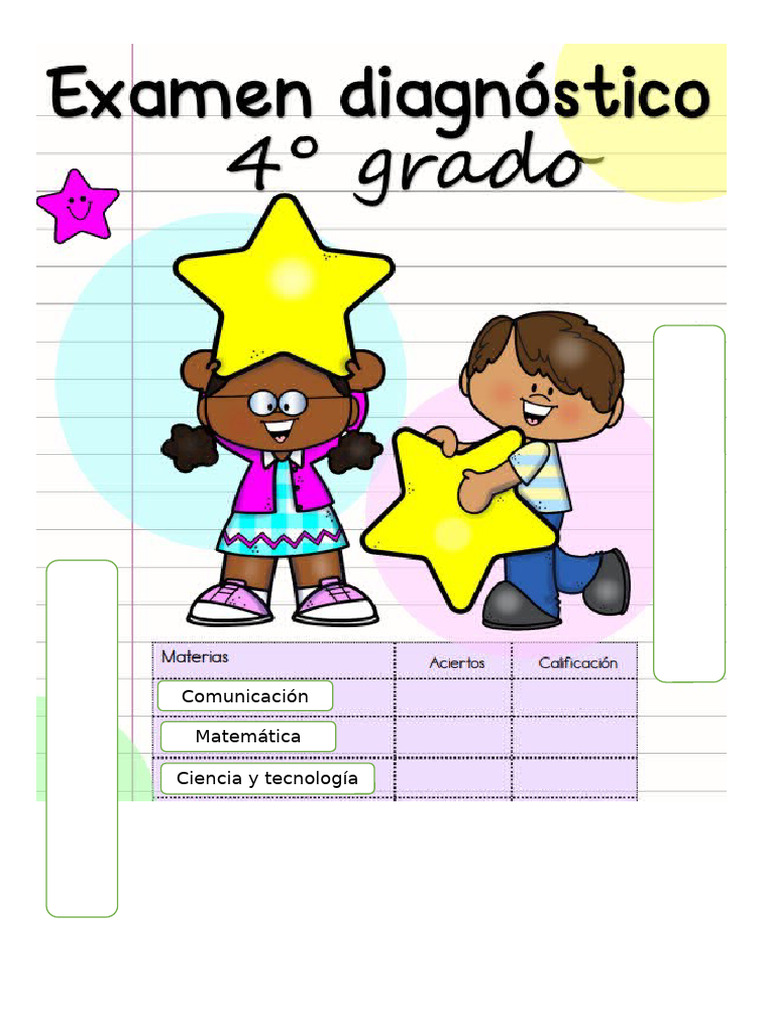 Evaluación Diagnos. Comu. 4° Grado Vacaciones | PDF
