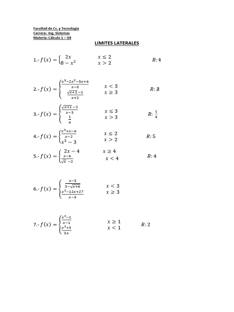 Limites Laterales | PDF
