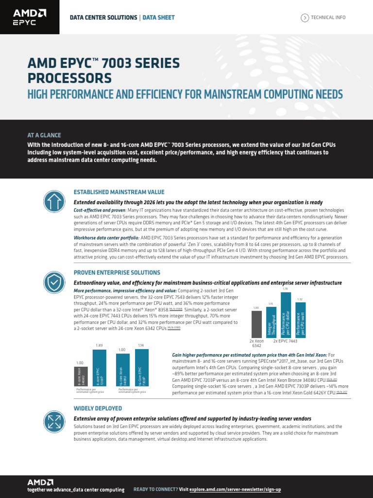 AMD EPYC 7003 Series Overview | PDF | Central Processing Unit ...