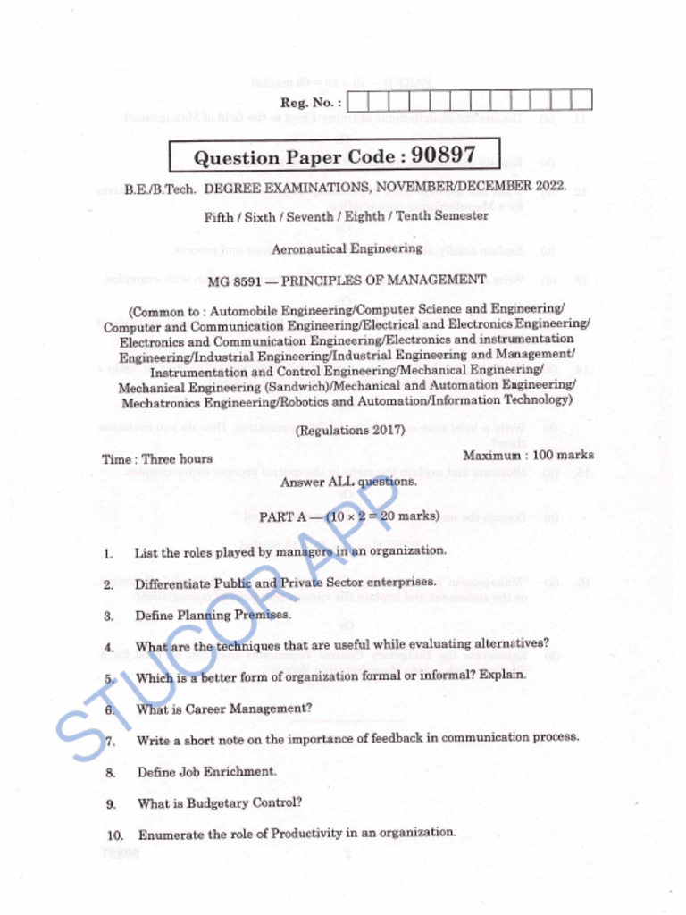 POM QUESTION PAPER 4 | PDF