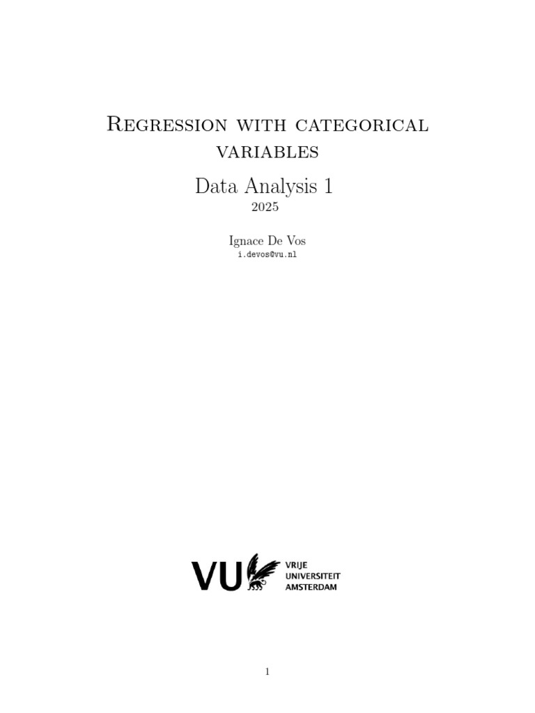 Regression With Categorical Variables | PDF | Categorical Variable | Linear Regression