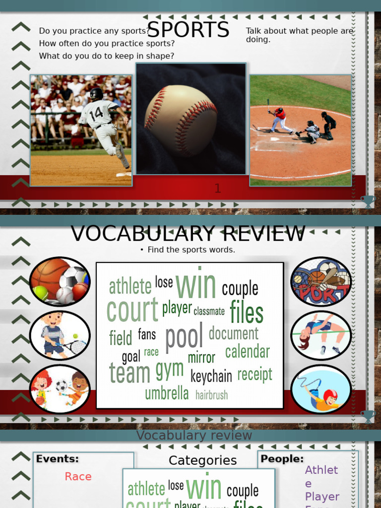 Sports Vocabulary and Grammar Guide | PDF | Linguistics | Human ...