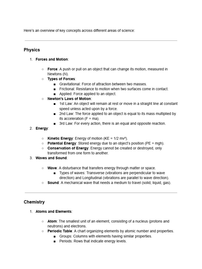 Science Topics 2025 Cambridge Lower Secondary | PDF | Force | Earth