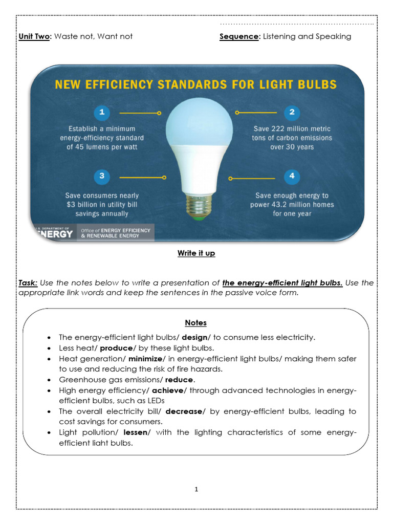 Write It Up - Presenting A Product - Handout | PDF | Efficient Energy ...
