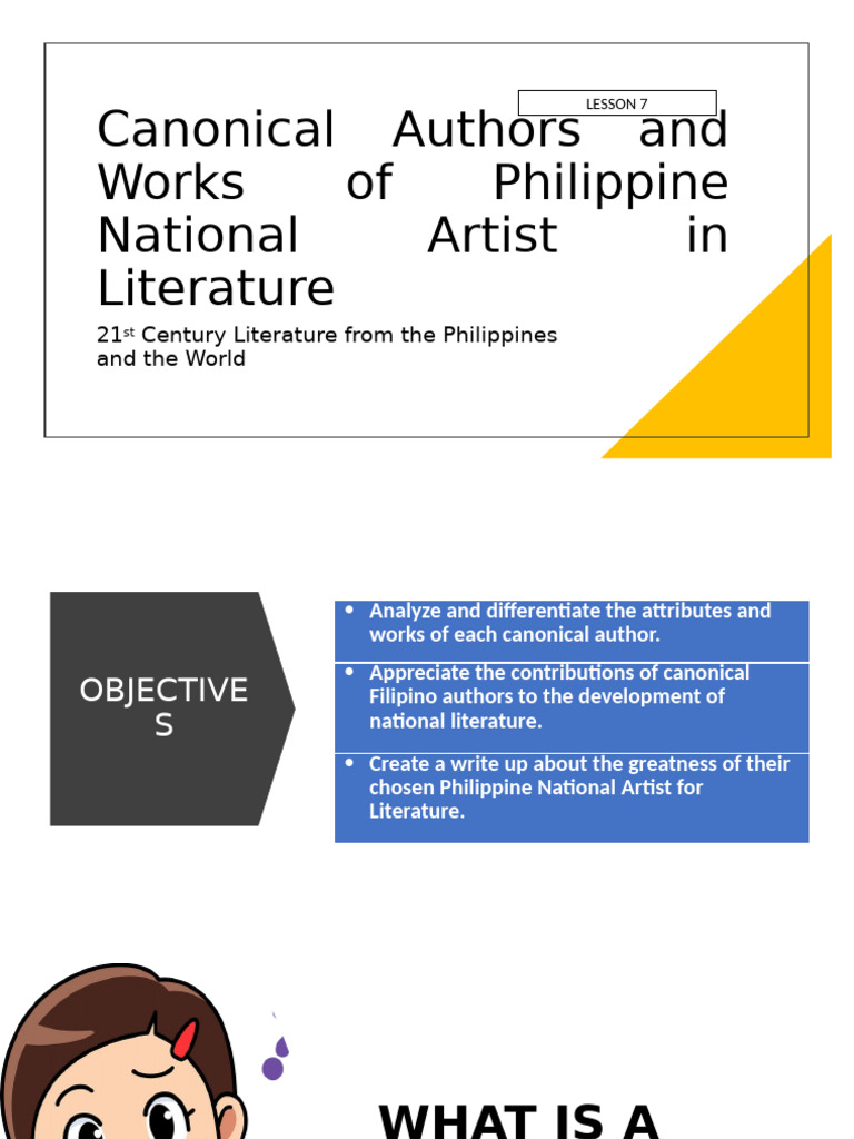 L 07cononical Authors and Work of Philippine National Artist | PDF ...