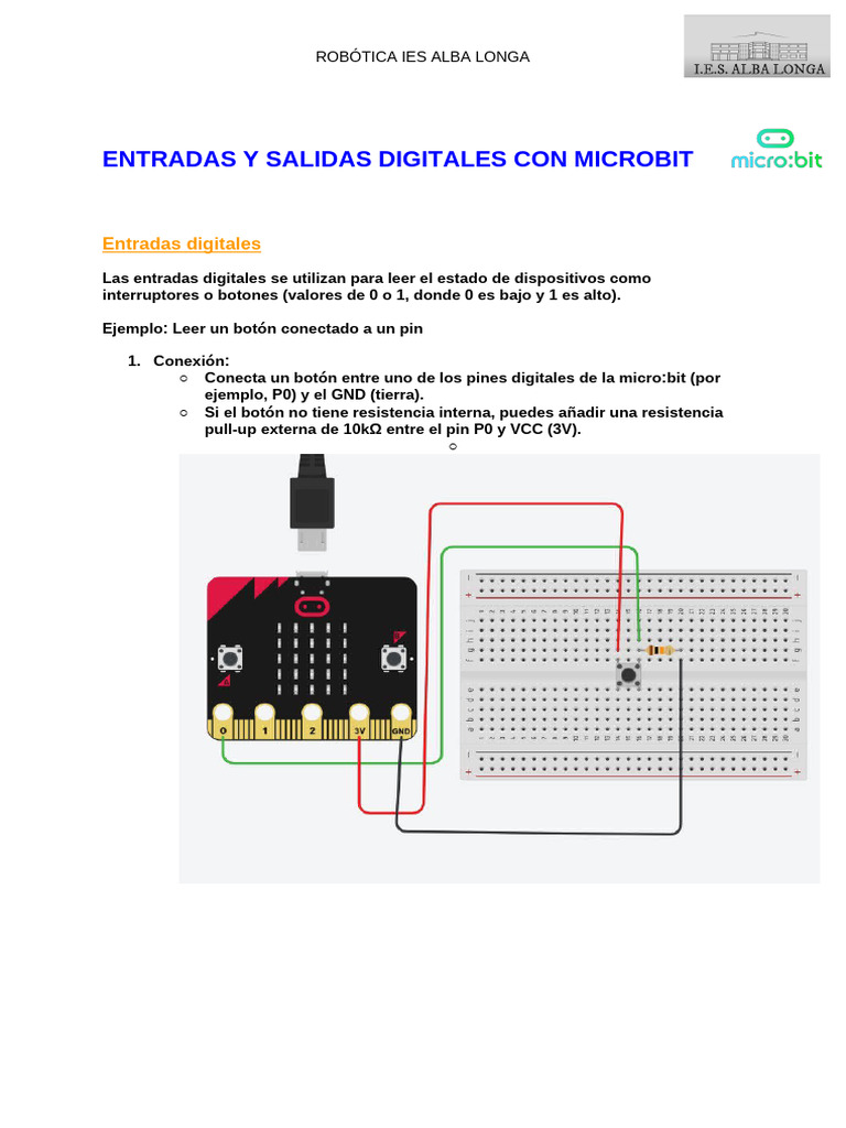 Entradas/Salidas Digitales con Micro:bit | PDF