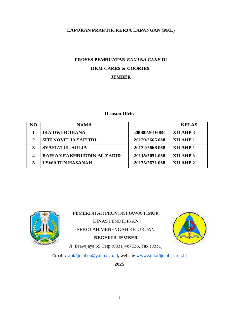 Laporan PKL SMKN 5 Jember Jurusan Aphp | PDF
