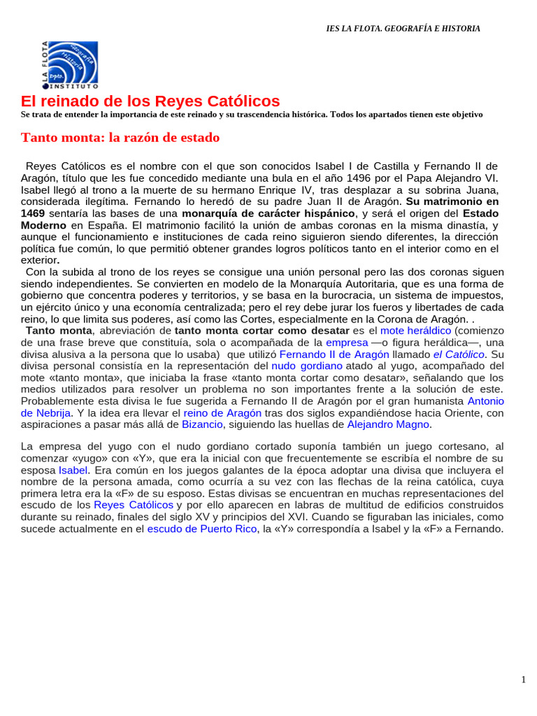 NUEVO Y DEFINITIVO TEMA 5 LOS Reyes Catolicos | PDF