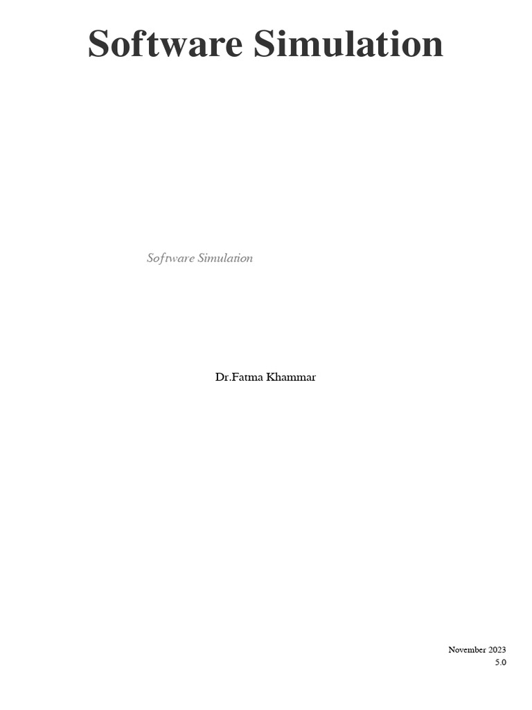 Software Simulation Paper Chapter3u | PDF | Simulation | Matlab