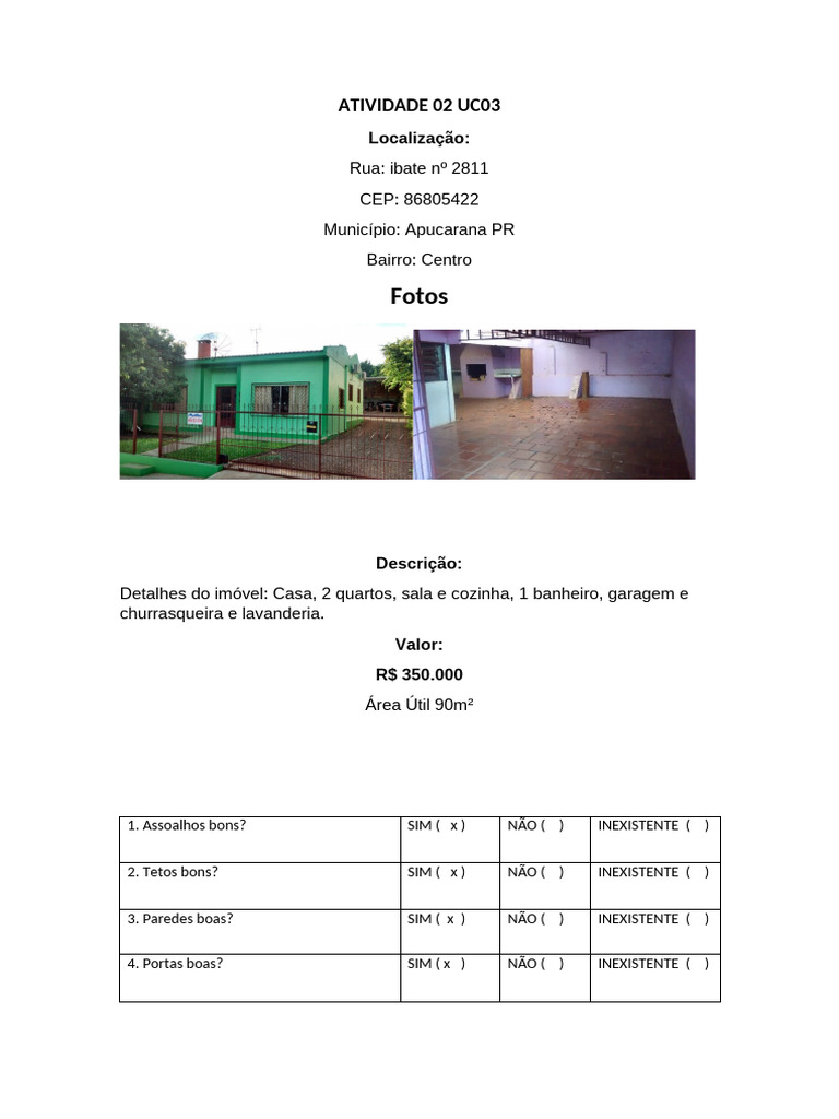 MODE DE ENTREGA ATIVIDADE 02 UC03 | PDF