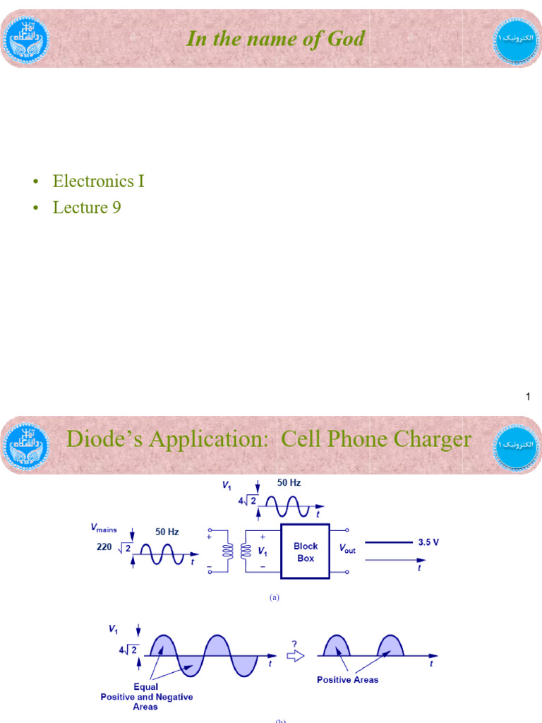 Lecture 9 - 10 (Electronics I) | PDF | Rectifier | Power (Physics)