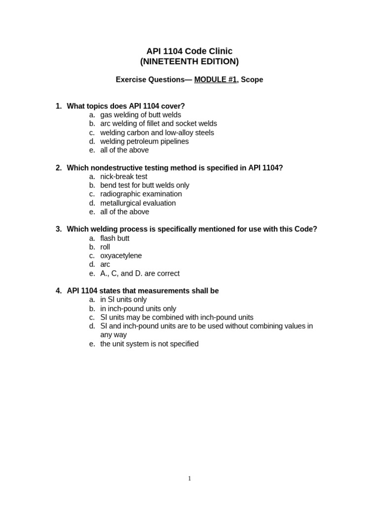 API 1104 Code Clinic (Nineteenth Edition) | PDF | Welding | Construction