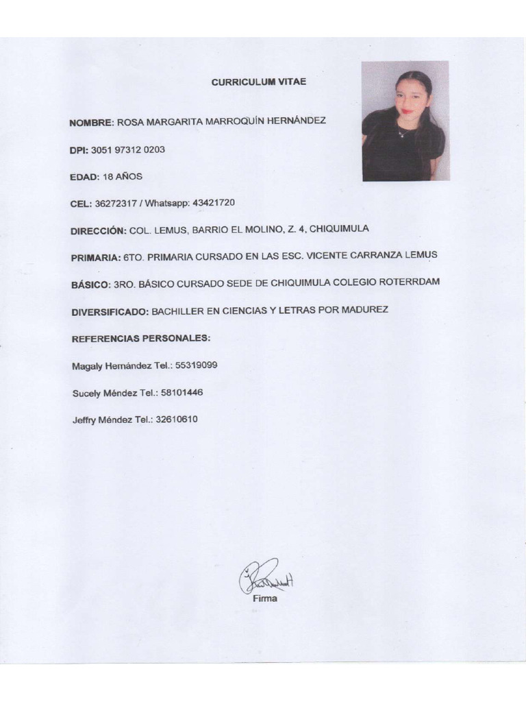 CV - Rosa Marroquín | PDF