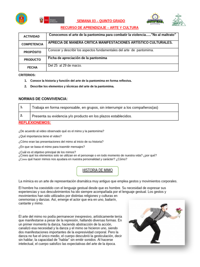 Historia y Técnicas de la Pantomima | PDF