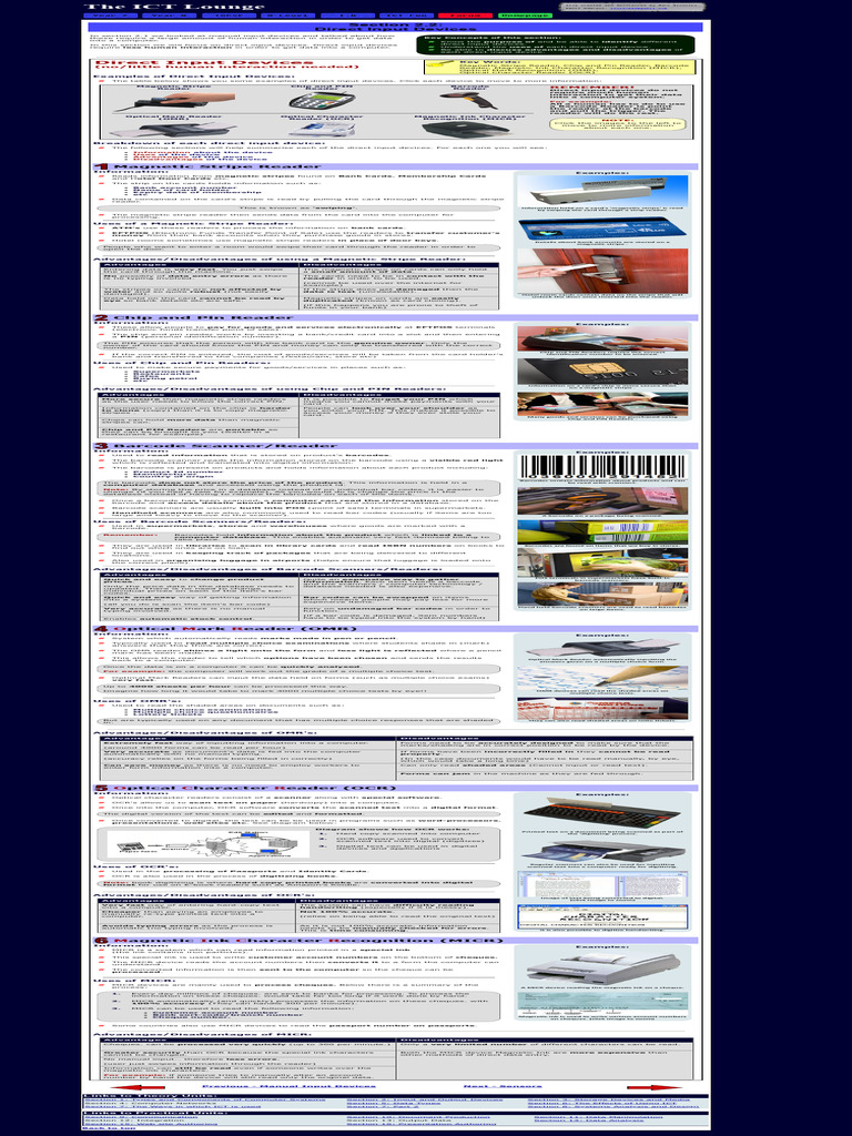 IGCSE ICT - Direct Input Devices | PDF | Barcode | Optical Character Recognition