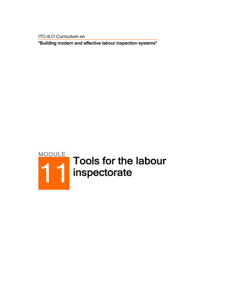 ILO Building Modern and Effective Labour Inspection Systems | PDF ...