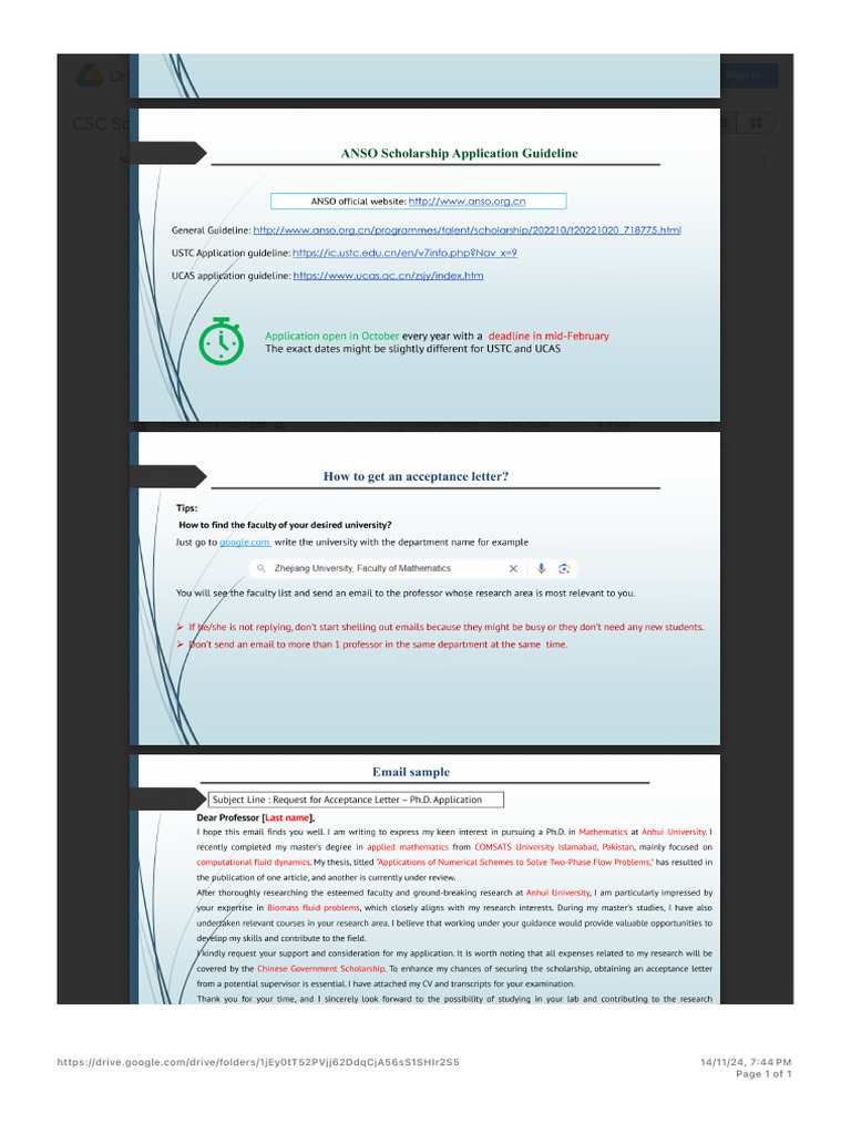 CSC Scholarships 2025 Helping Material - Google Drive | PDF