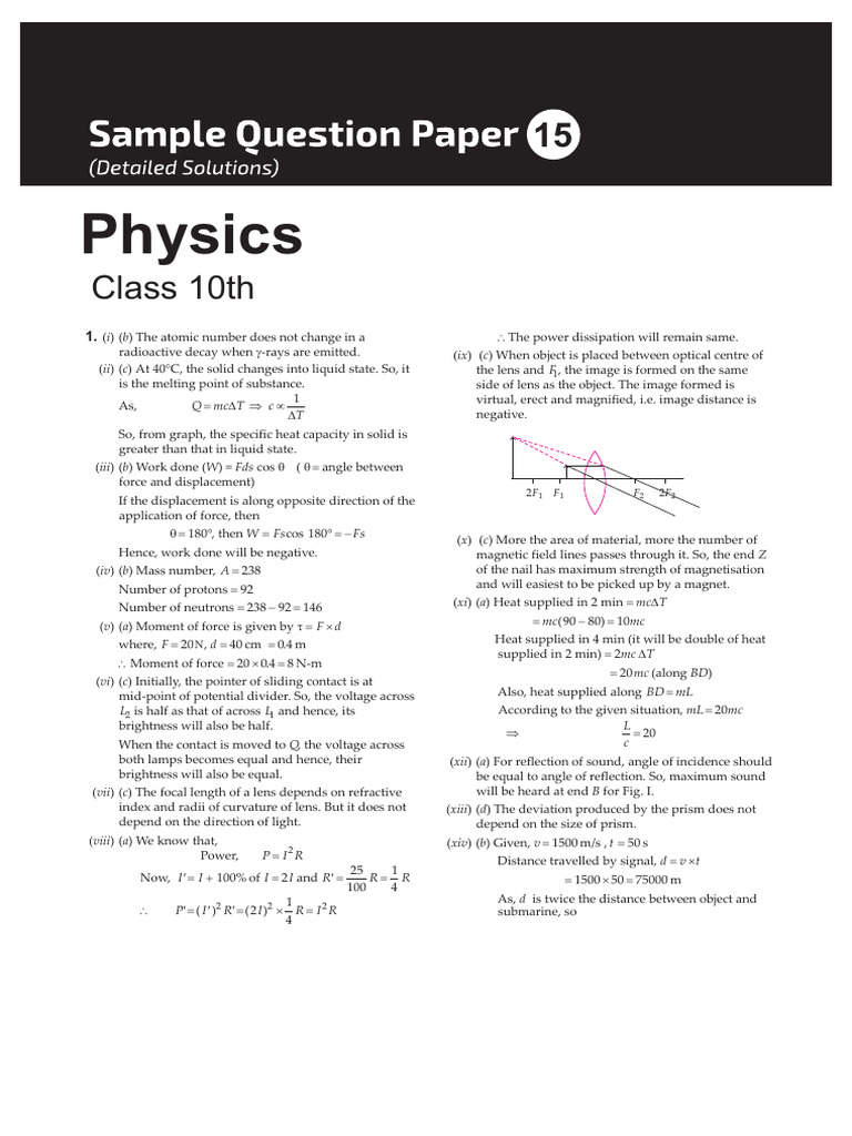 Class 10 Physics Concepts Overview | PDF | Refractive Index | Water