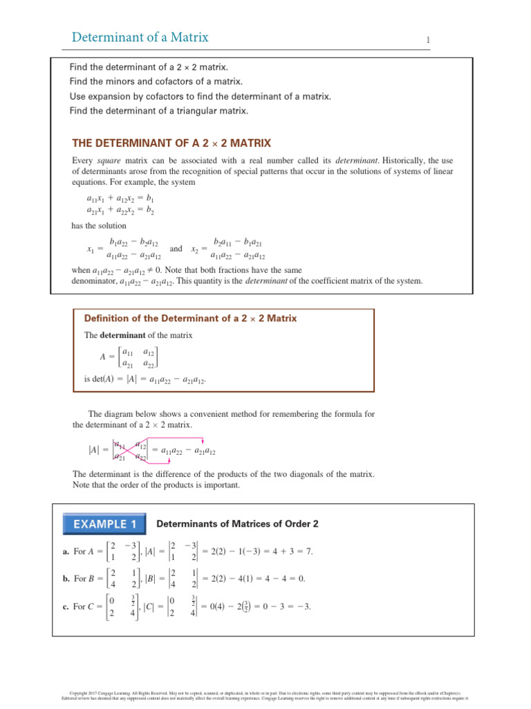 Determinant Note | PDF | Determinant | Matrix (Mathematics)
