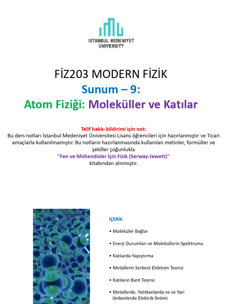 FİZ203 MODERN FİZİK-9.sunum | PDF
