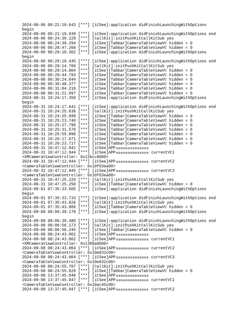 iCSee App Launch & CallKit Logs | PDF