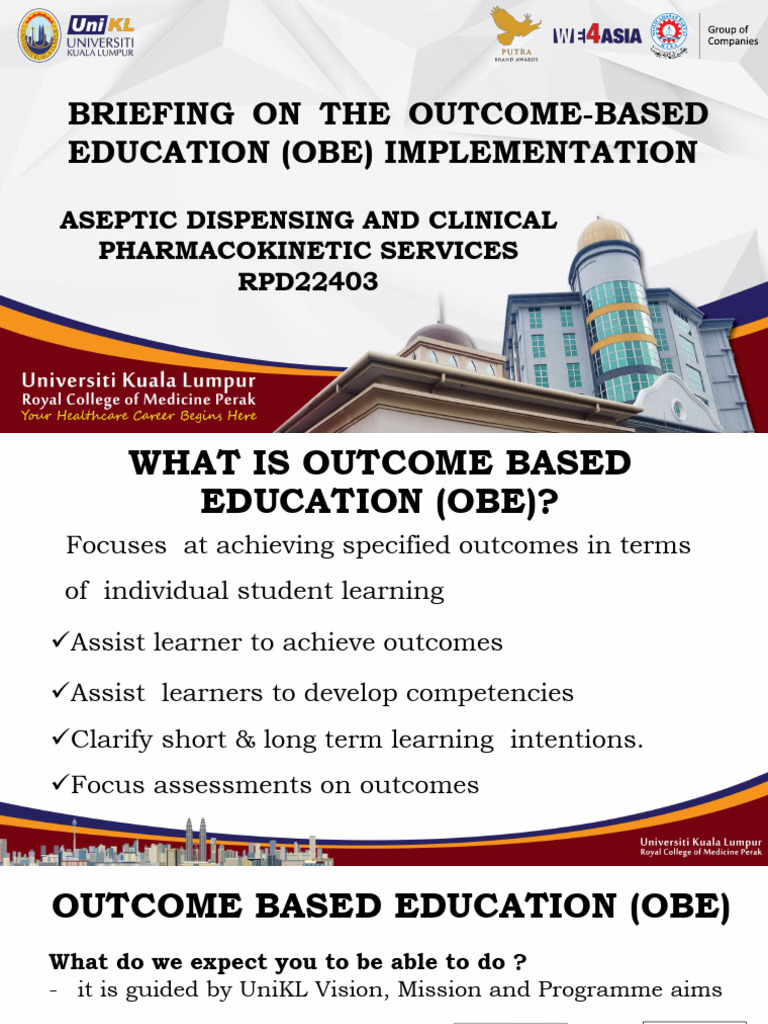 OBE BRIEFING_ASEPTIC DISPENSING | PDF | Pharmacy | Pharmacist