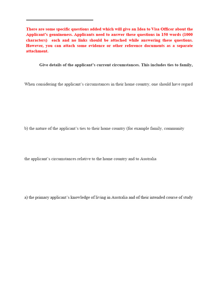 Genuine Student Visa Statement Guidelines | PDF | Travel Visa | Employment