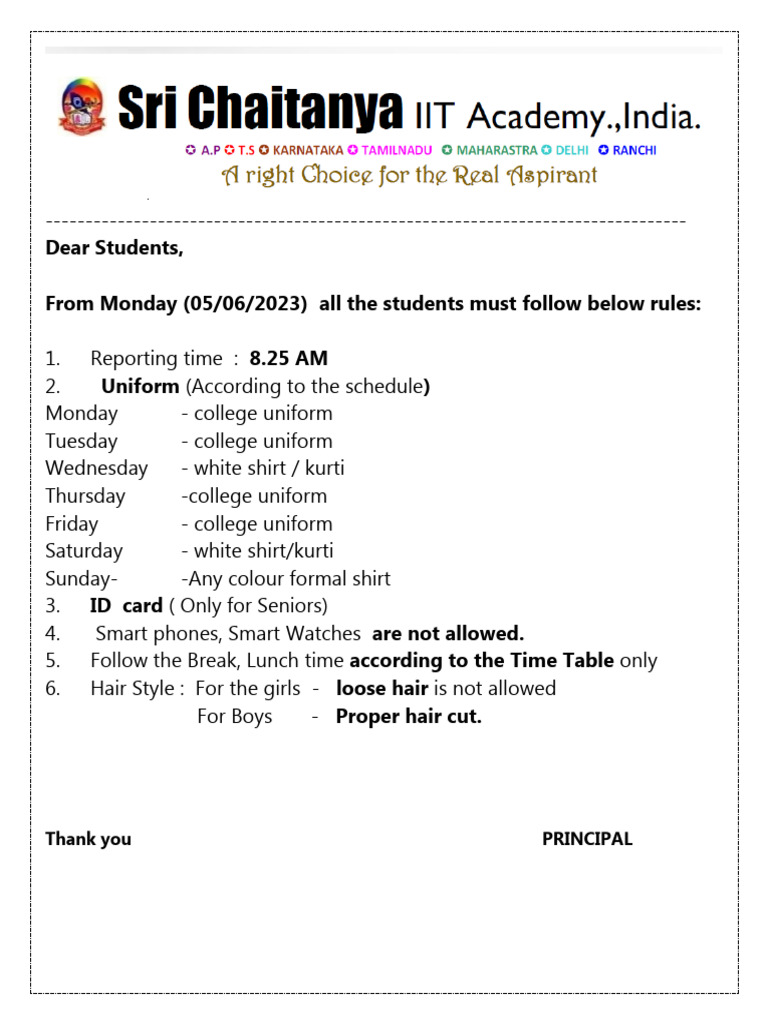 Student Dress and Conduct Rules | PDF